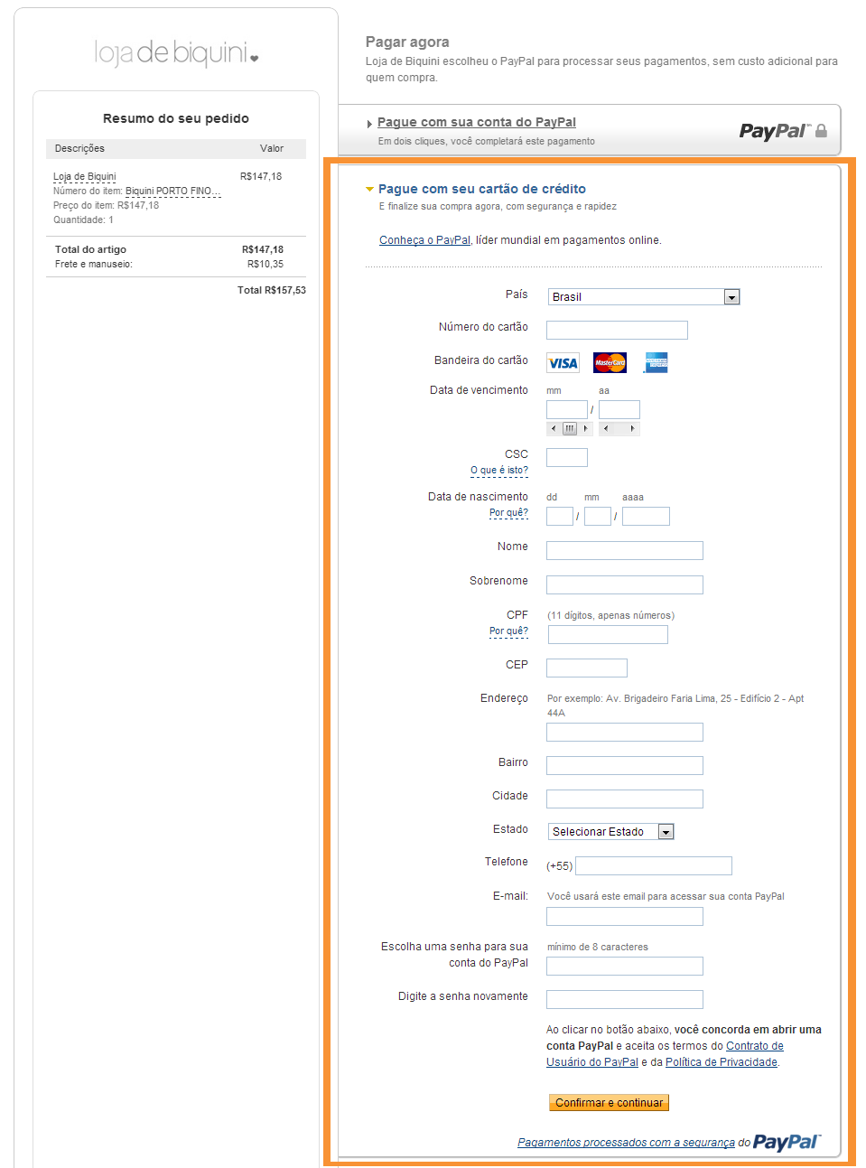 Ajuda - Pagamento seguro da sua compra online com PayPal